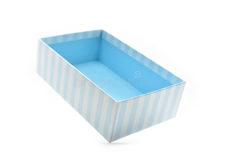 Beautiful Blue Paper Box on White Background, Package for Design Stock ...