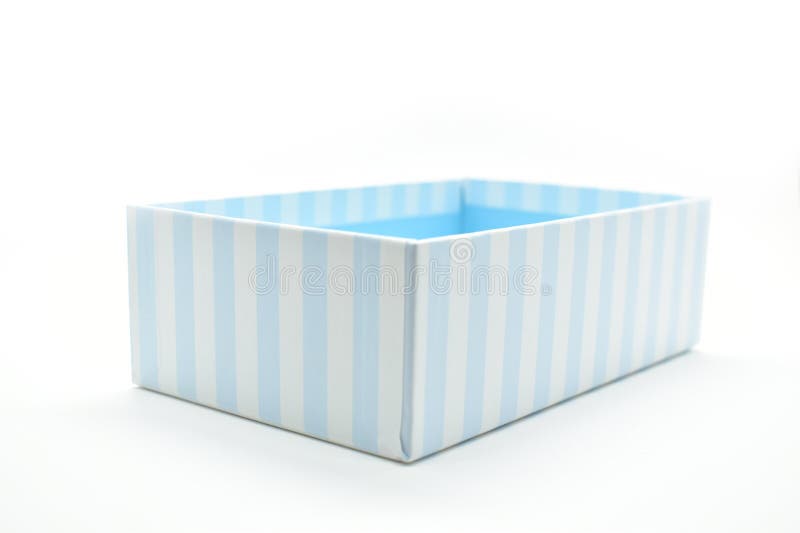 Beautiful Blue Paper Box on White Background, Package for Design Stock ...