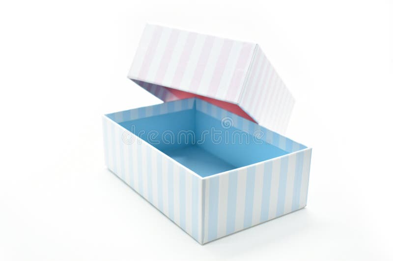 Beautiful Blue Paper Box on White Background, Package for Design Stock ...