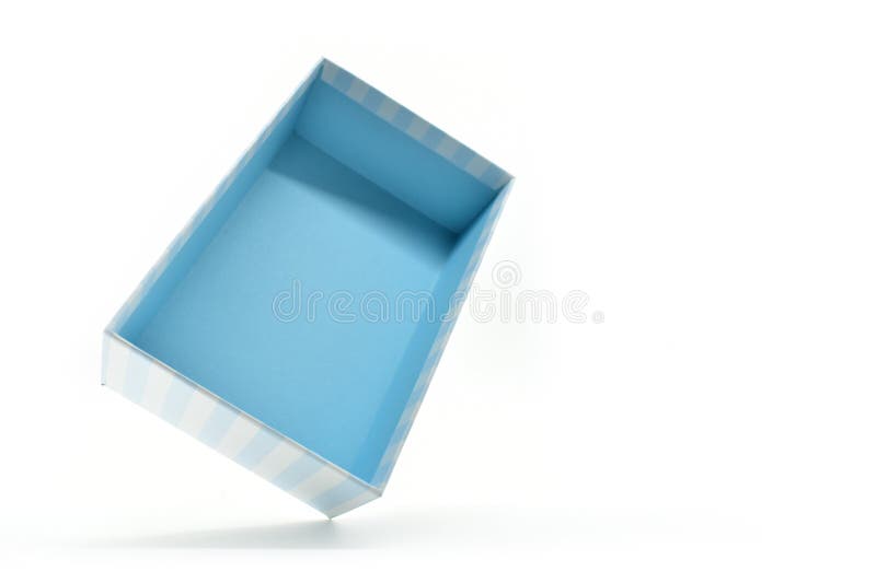 Beautiful Blue Paper Box on White Background, Package for Design Stock ...