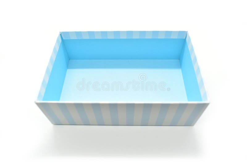 Beautiful Blue Paper Box on White Background, Package for Design Stock ...