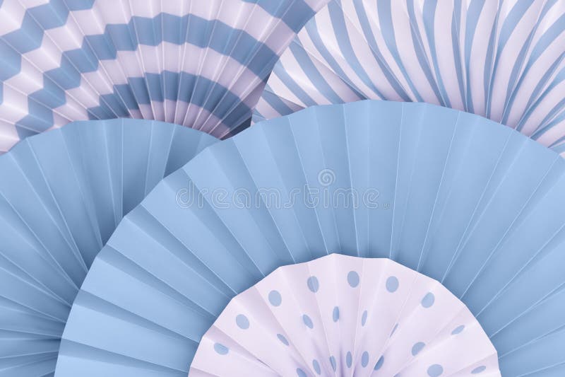 Beautiful Blue Paper Fans Background Stock Photo - Image of blue ...