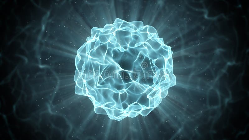 Blue Plasma Ball with Energy Charges Abstract Background Stock ...