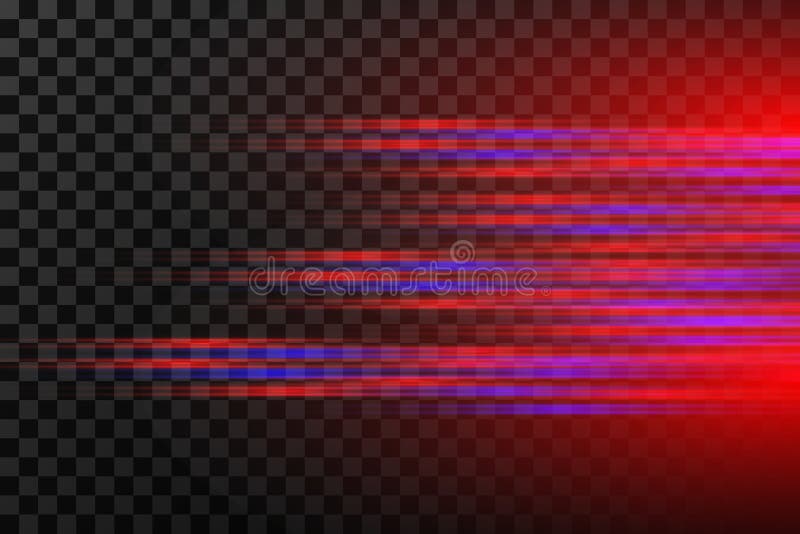 Beautiful Blue-red Neon Glowing Flash Effects, Lines and Rays Isolated ...