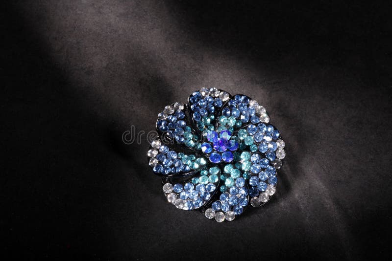Beautiful Blue Rhinestone Brooch Stock Image - Image of lips, fashion ...