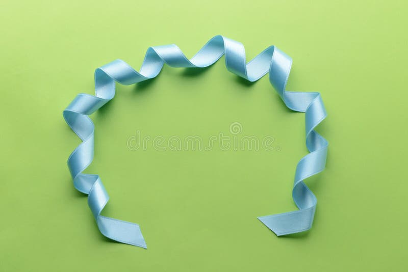 Beautiful Blue Ribbon on Color Background Stock Photo - Image of object ...