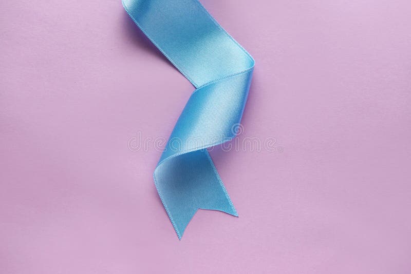 Beautiful Blue Ribbon on Color Background Stock Image - Image of ...