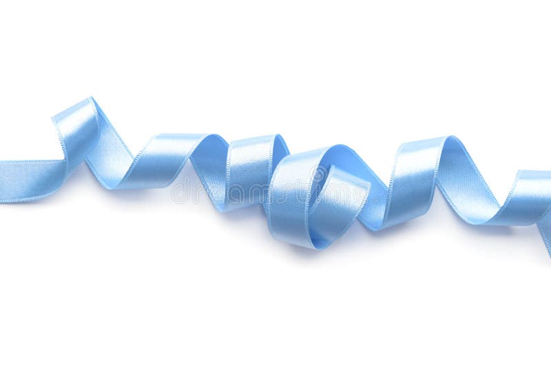 Beautiful Blue Ribbon on White Background Stock Image - Image of ...
