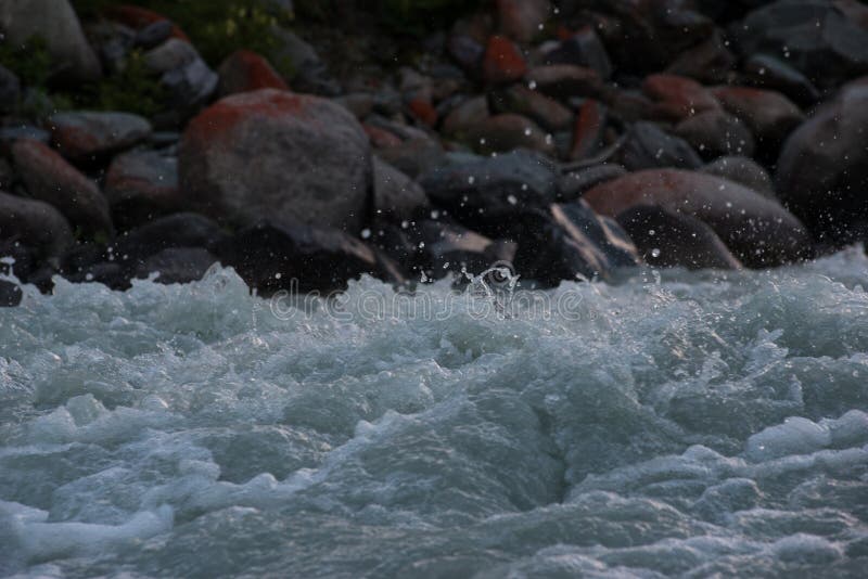 Beautiful Blue River Background in Mountain River Stock Photo - Image ...