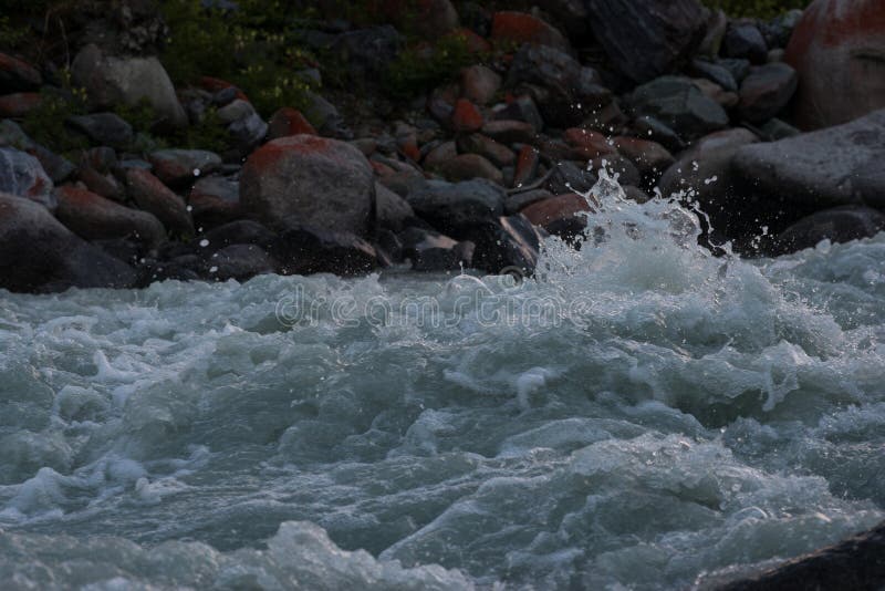 Beautiful Blue River Background in Mountain River Stock Image - Image ...