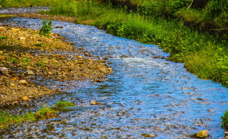 Beautiful blue river stock image. Image of grass, ecologic - 35602765