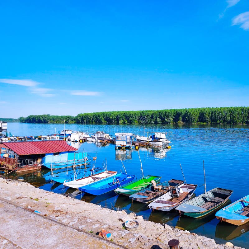 BEAUTIFUL BLUE RIVER and SKY Stock Photo - Image of vacation, dock ...