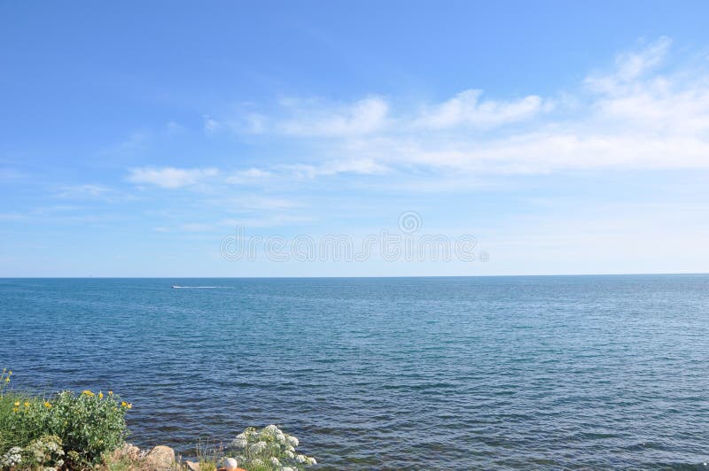 Beautiful Blue Sea and Clouds on Sky Stock Image - Image of ocean ...