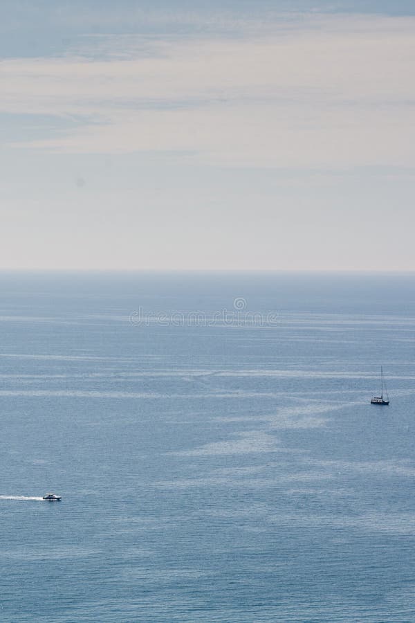 Beautiful Blue Seascape with Boats Stock Image - Image of ocean ...