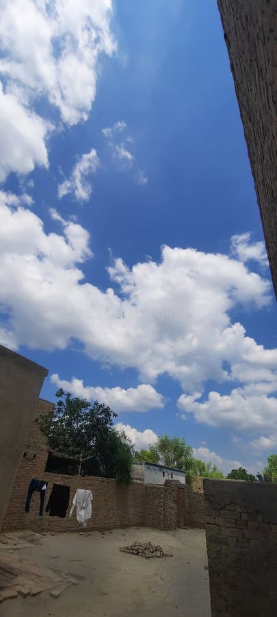 Beautiful Blue Sky with Badal Looks Beautiful Stock Photo - Image of ...