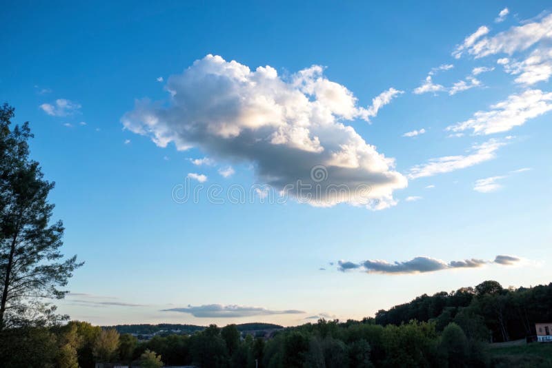 Beautiful Blue Sky with Clouds in Afternoon Stock Illustration ...