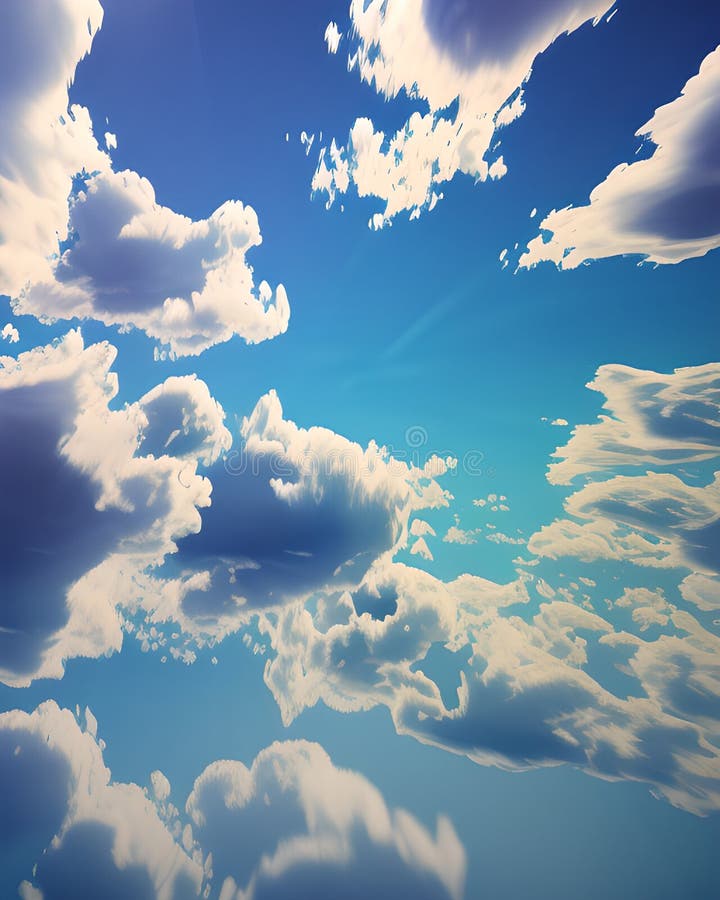 Beautiful Blue Sky Clouds Background Stock Illustration - Illustration ...