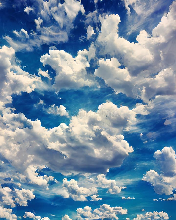 Beautiful Blue Sky Clouds Background Stock Illustration - Illustration ...