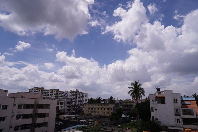 Beautiful Blue Sky and Clouds with Bulding Stock Photo - Image of ...
