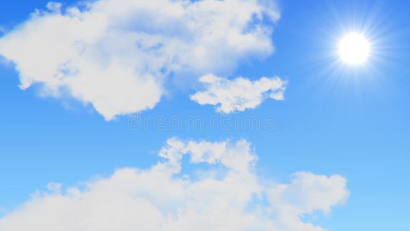 Beautiful Blue Sky with Clouds Loop Animation Background Green Screen ...