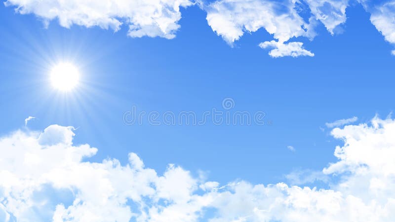 Beautiful Blue Sky with Clouds Loop Animation Background Green Screen ...