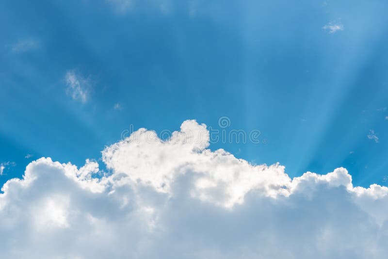 Beautiful Blue Sky and Clouds. Sun Rays Stock Image - Image of clouds ...