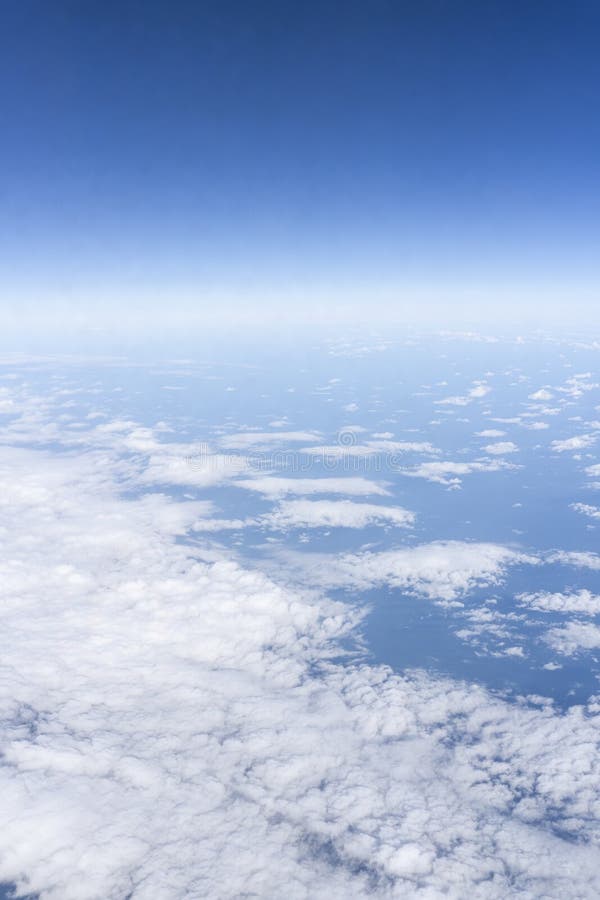 Beautiful Blue Sky and Clouds, View from the Airplane Window ...