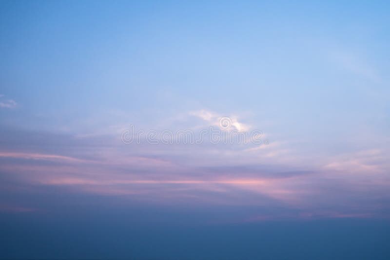 Beautiful Blue the Sky during Dawn. Dawn on the Blue Sky Early in the ...