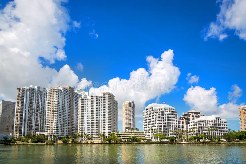 Beautiful Blue Sky Day in Miami in Florida Stock Photo - Image of ...