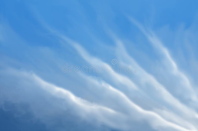 Beautiful Blue Sky with a Delicate Cloud Ripple Stock Photo - Image of ...