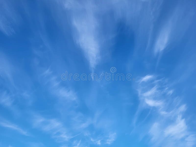 Beautiful Blue Sky and Feathery White Clouds Nice Bright Day Stock ...