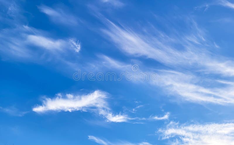Beautiful Blue Sky and Feathery White Clouds Nice Bright Day Stock ...