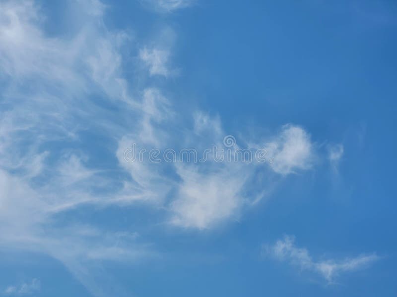 Beautiful Blue Sky and Feathery White Clouds Nice Bright Day Stock ...