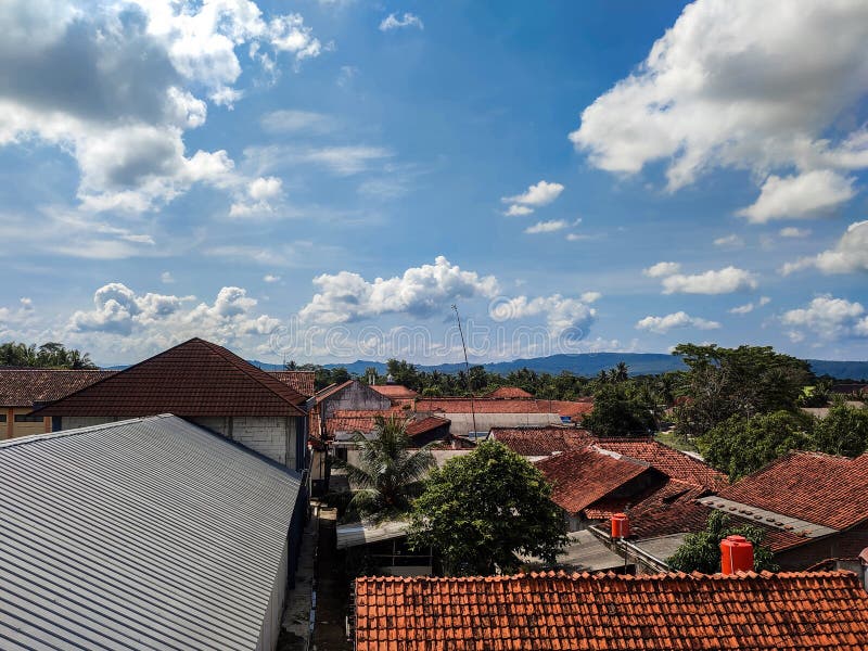 Beautiful Blue Sky and Hills from the Rooftop Stock Image - Image of ...