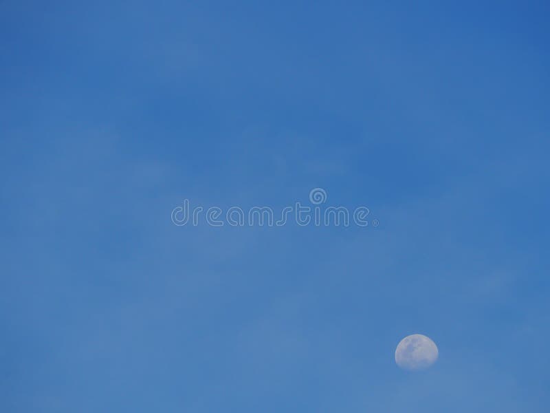 Beautiful of Blue Sky with Little Moon. Stock Image - Image of ...
