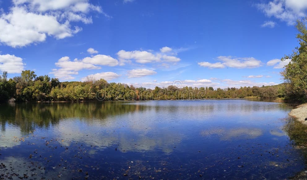 Beautiful Blue Sky Reflect on Water Stock Photo - Image of beautiful ...