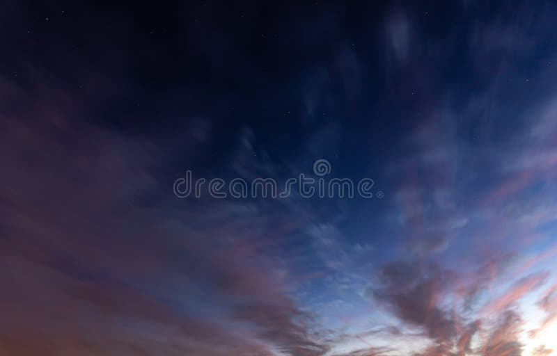 Beautiful Blue Sky at Sunset with Color Transition. Stock Photo - Image ...