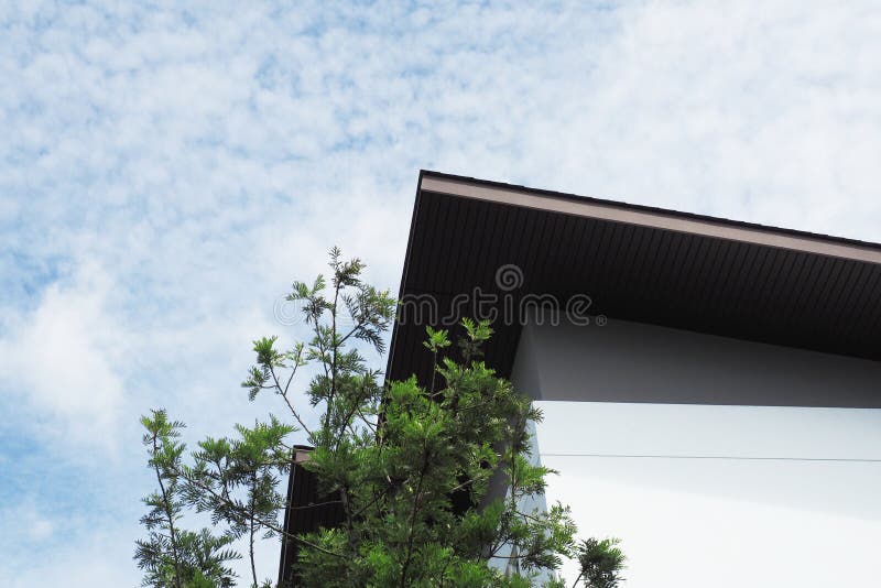 Beautiful Blue Sky View through Roof Home Stock Photo - Image of ...