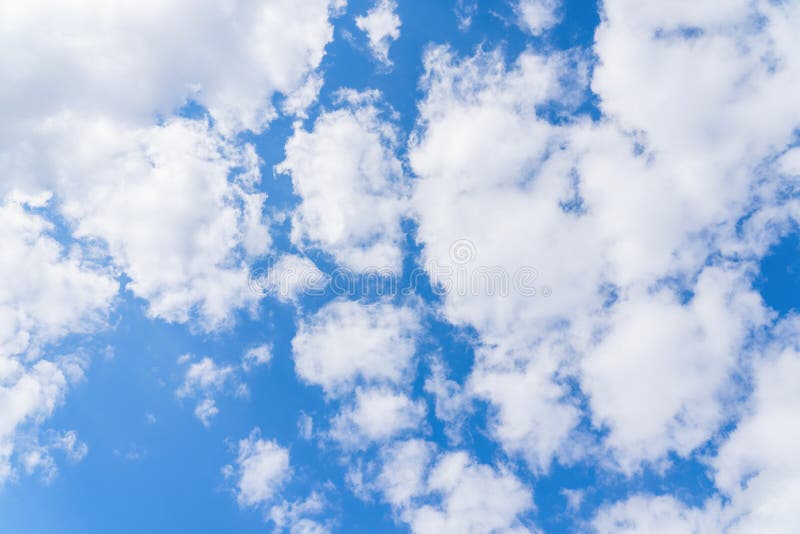 Beautiful Blue Sky with White Clouds, Bottom View Stock Photo - Image ...