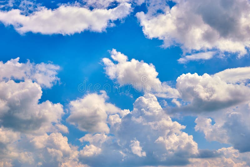 Beautiful Blue Sky with White Clouds on a Bright Sunny Summer Afternoon ...