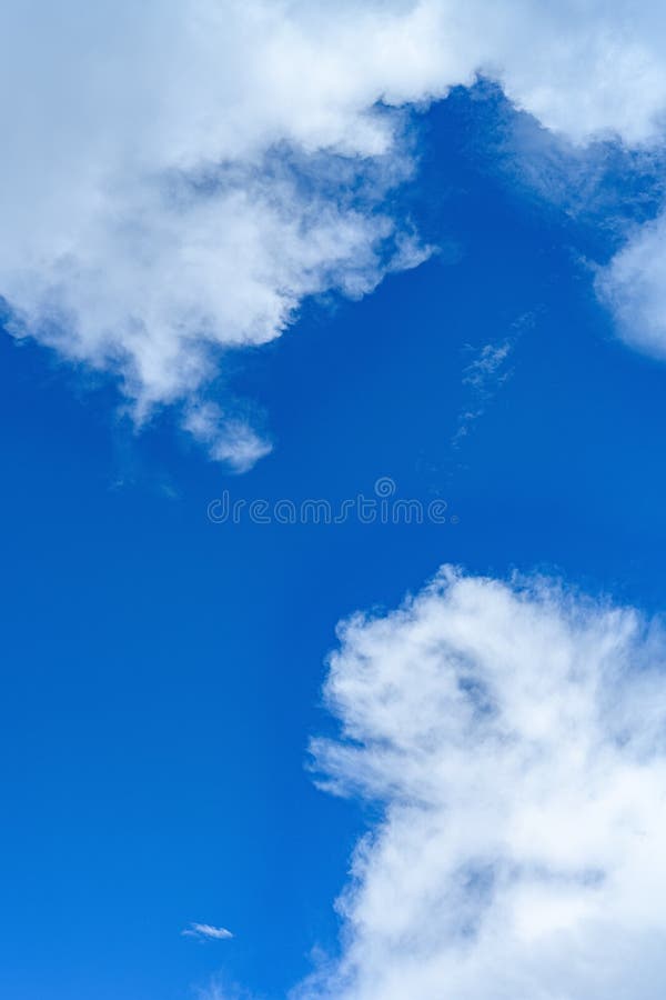 Beautiful Blue Sky with White Clouds in Morning Vertical Composition ...