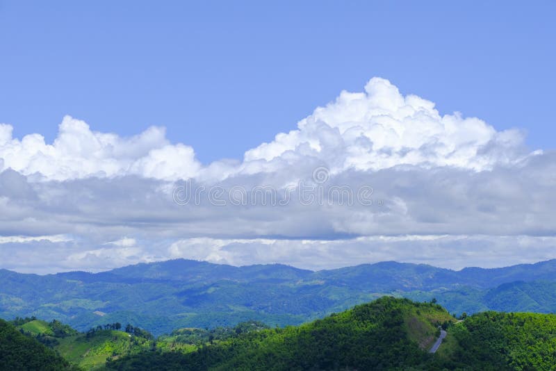 Beautiful Blue Sky with White Gorgeous Fluffy Cloudy Flowing with the ...