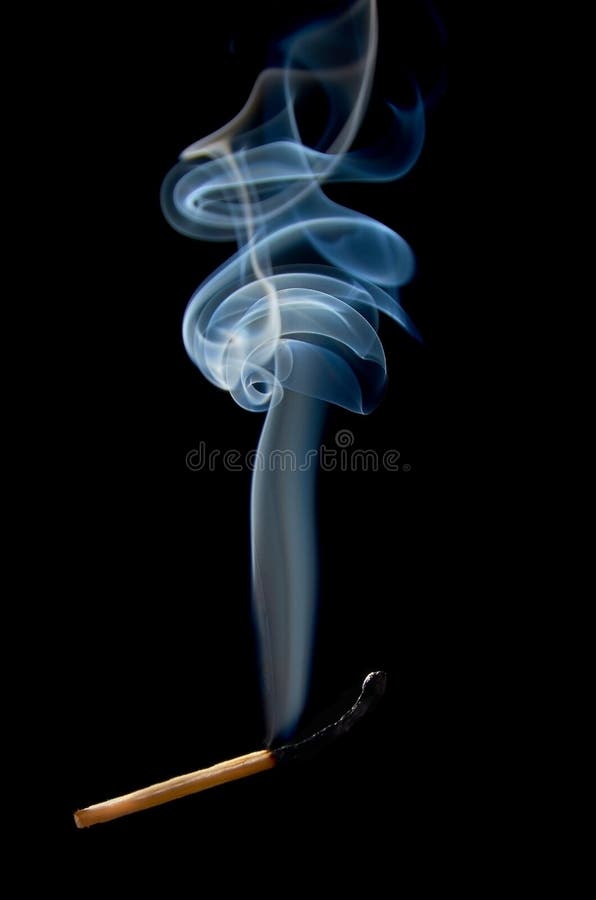 Beautiful Blue Smoke from a Burnt Match Stock Image - Image of ...