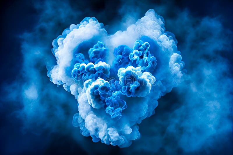 Beautiful Blue Smoke 3d. Generative AI Stock Illustration ...