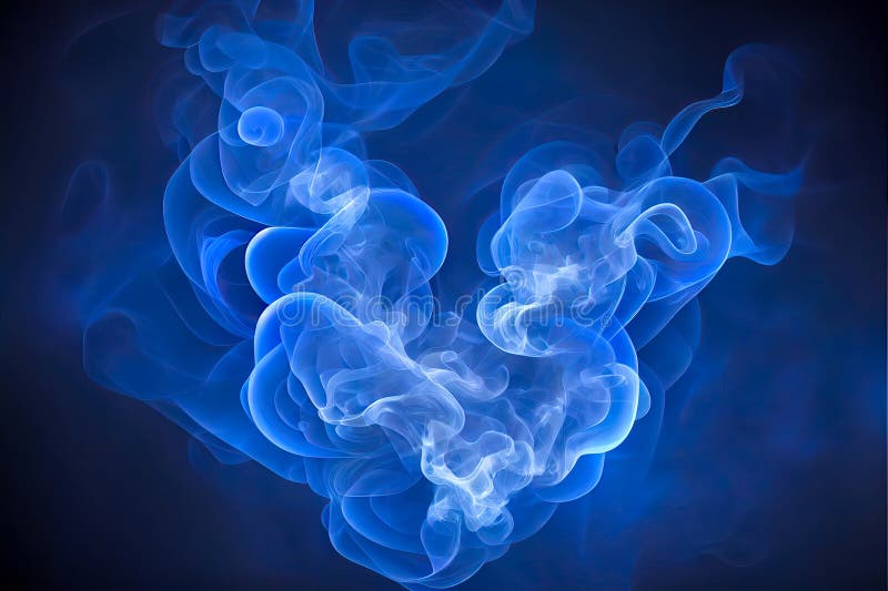 Beautiful Blue Smoke 3d. Generative AI Stock Illustration ...