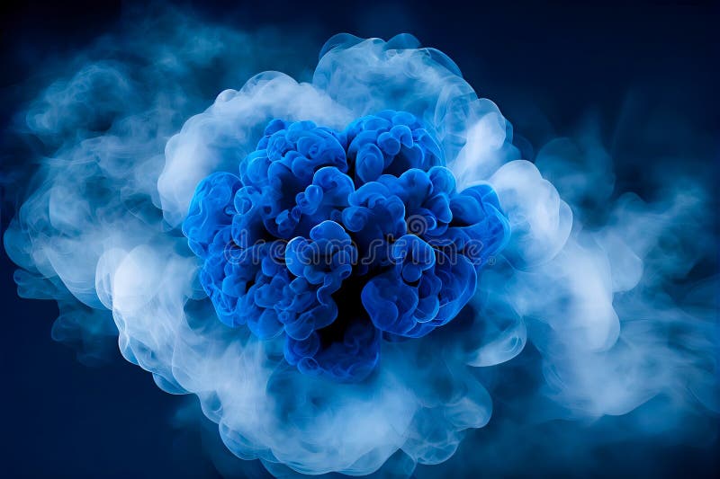 Beautiful Blue Smoke 3d. Generative AI Stock Illustration ...