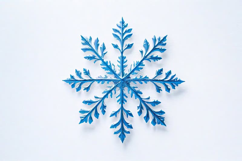 Beautiful, Blue Snowflake on White Background. Stock Illustration ...
