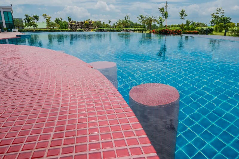 Beautiful Blue Swimming Pool For Background Stock Photo - Image of pool ...