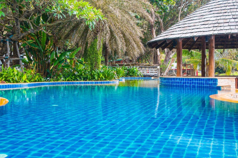Beautiful Blue Swimming Pool Stock Photo - Image of holiday, background ...