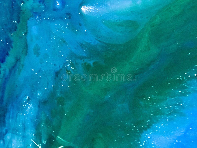 Beautiful Blue Texture with Stains and Overflow of Acrylic Resin ...